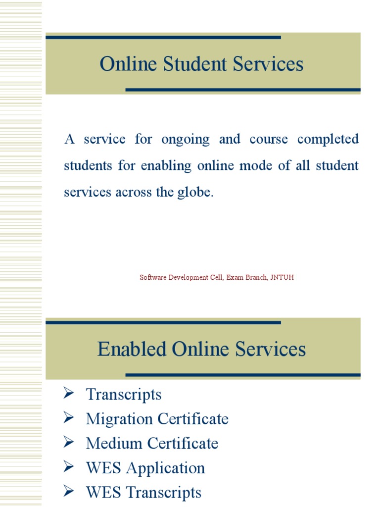Online Student Services | PDF