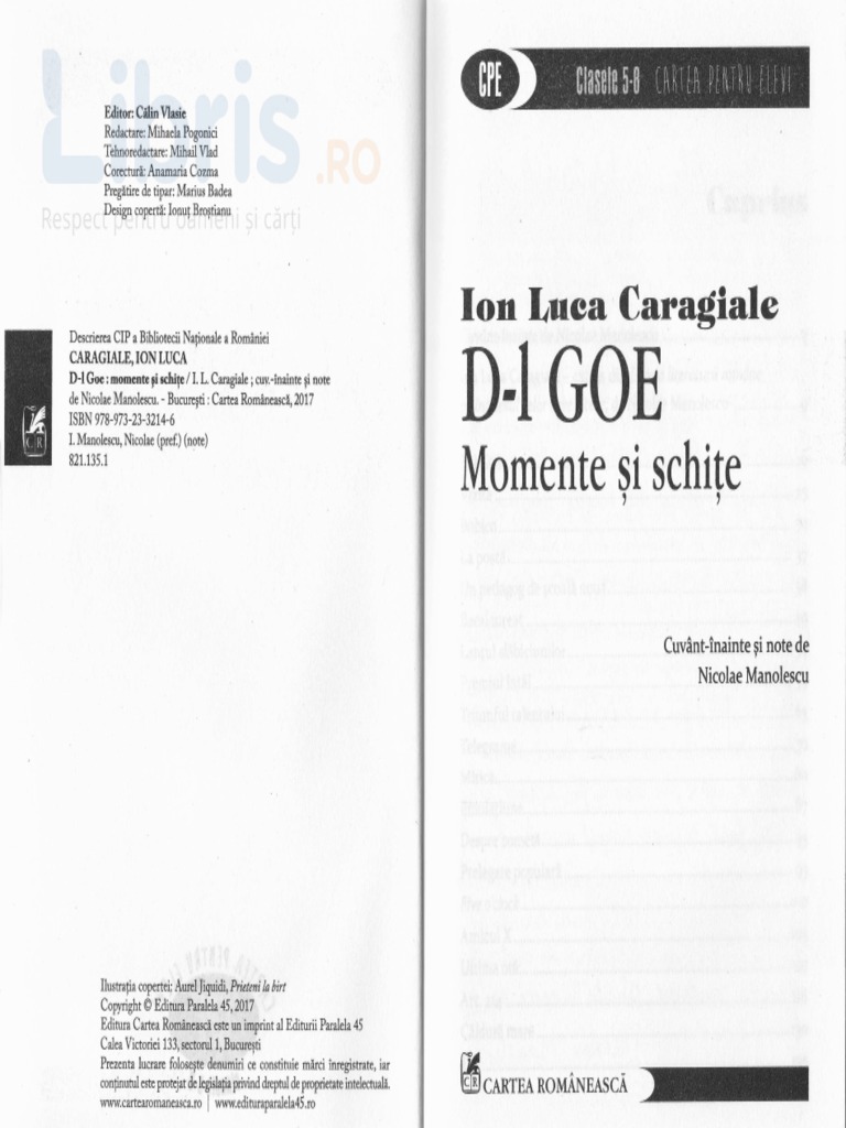 D-L Goe. Momente Si Schite - Ion Luca Caragiale | PDF