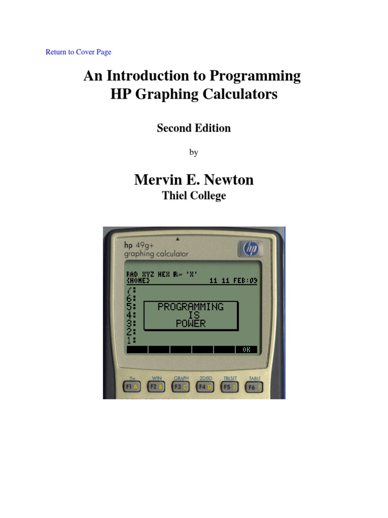 An Introduction To Programming HP Graphing Calculators: Second Edition ...