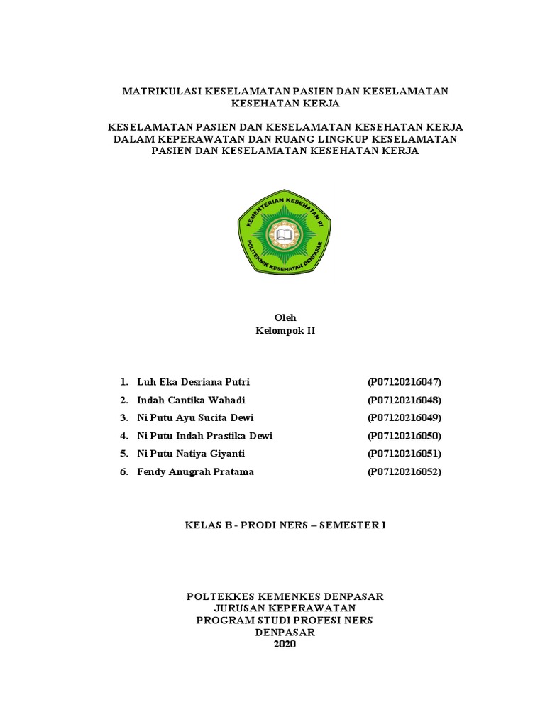 KLP 2 (7-12) - Kebijakan K3, Konsep Dasar K3, Risiko Hazard Pengkajian Askep Revisi | PDF ...