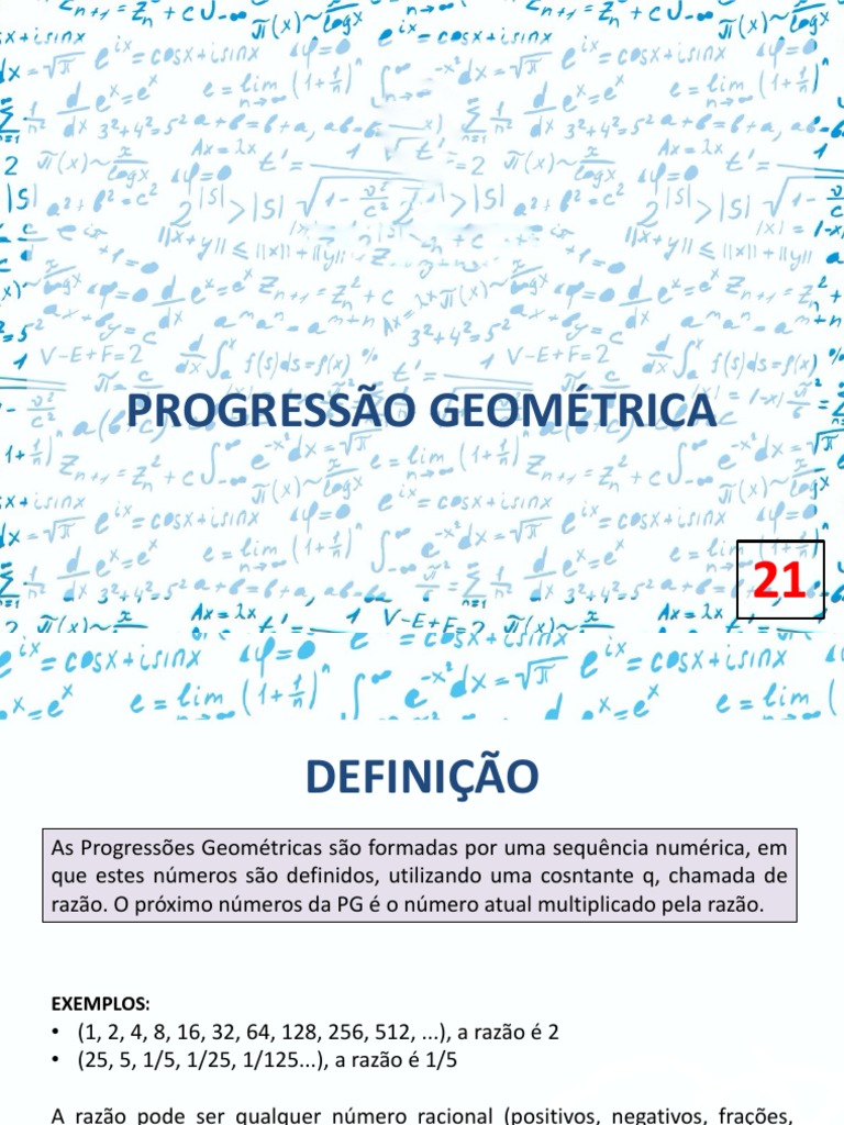 21 - Progressão Geométrica | PDF