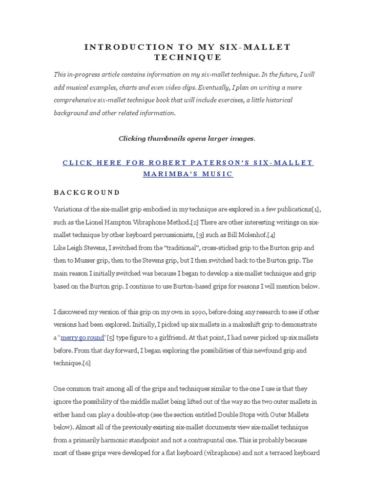 Introduction To My Six-Mallet Technique: Click Here For Robert Paterson ...