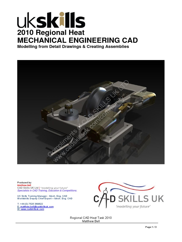 CAD Regional Task 2010 - 4 Cylinder Boxer Engine With Drawings | PDF ...