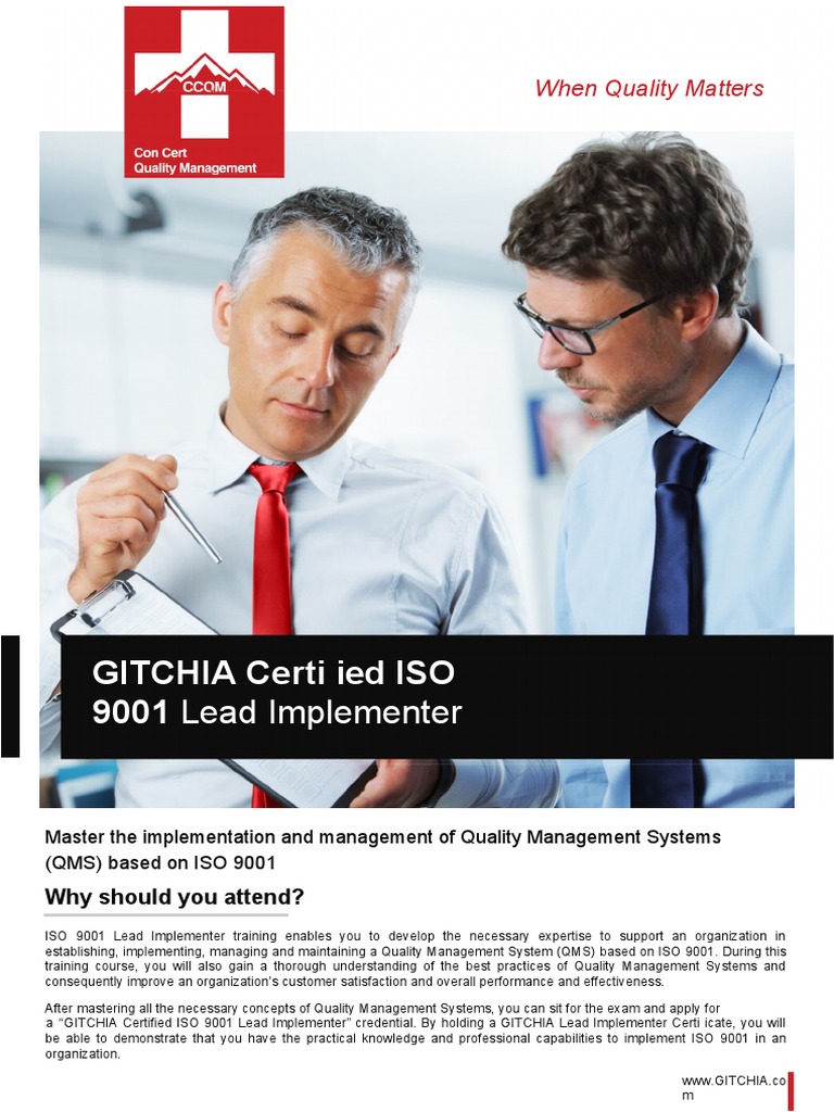 Iso 9001 Lead Implementer - 4page CCQM | PDF | Quality Management ...