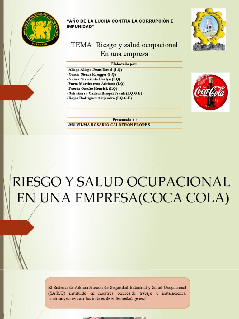 Seguridad en Coca Cola Grupo A4 | PDF