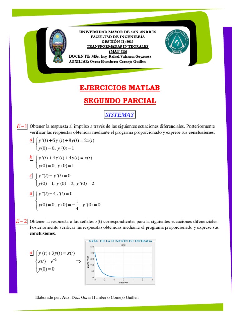 Ejercicios Matlab | PDF | Física teórica | Conceptos matemáticos