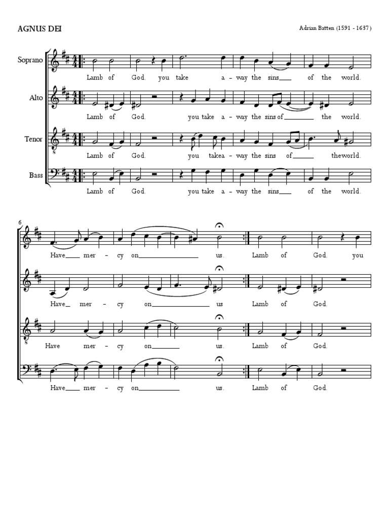 Batten Dorian Agnus Dei | PDF | Lamb Of God | New Testament Content