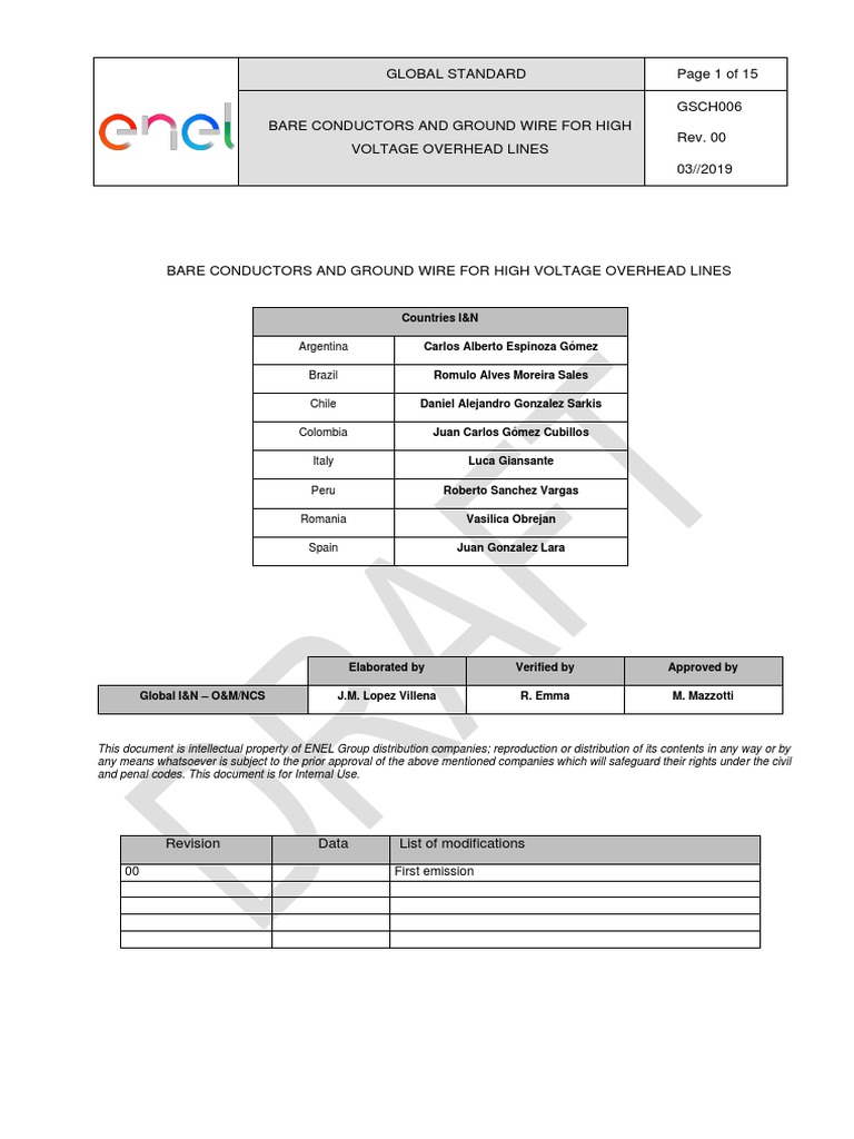 GSCH006 Bare Conductor and Ground Wire For HV Lines - vB.01 | PDF ...