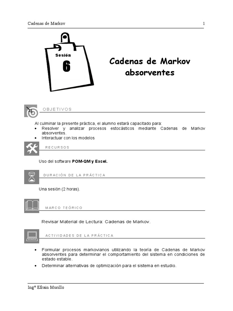 Cadenas de Markov Absorbentes en Procesos | PDF | Cadena Markov ...
