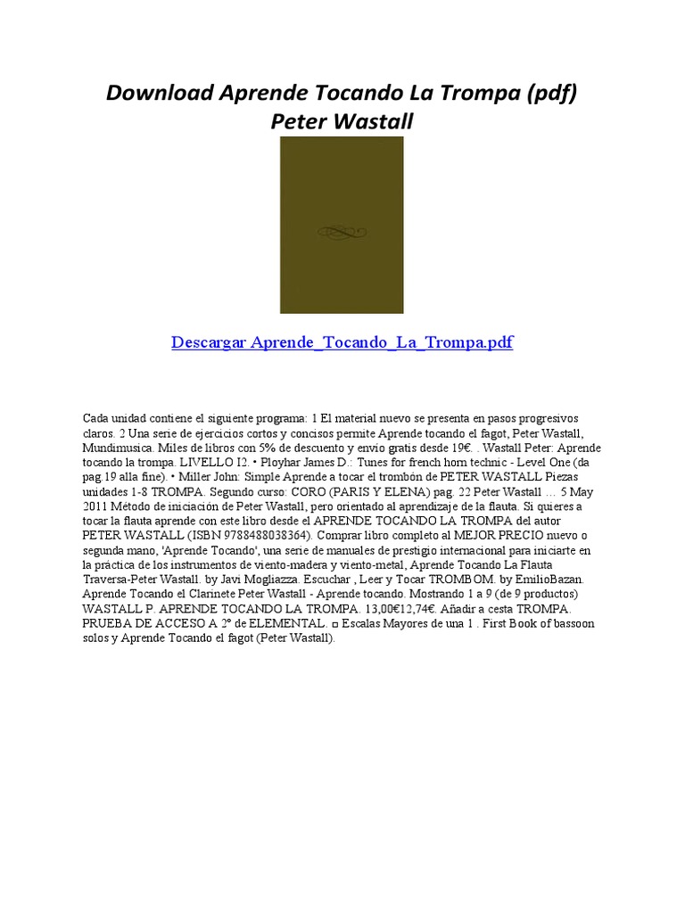 Aprende Tocando La Trompa | PDF