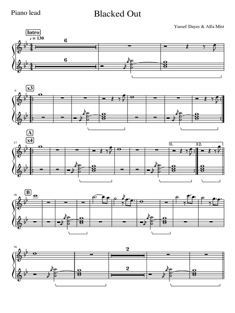 Blacked Out-Piano Lead | PDF