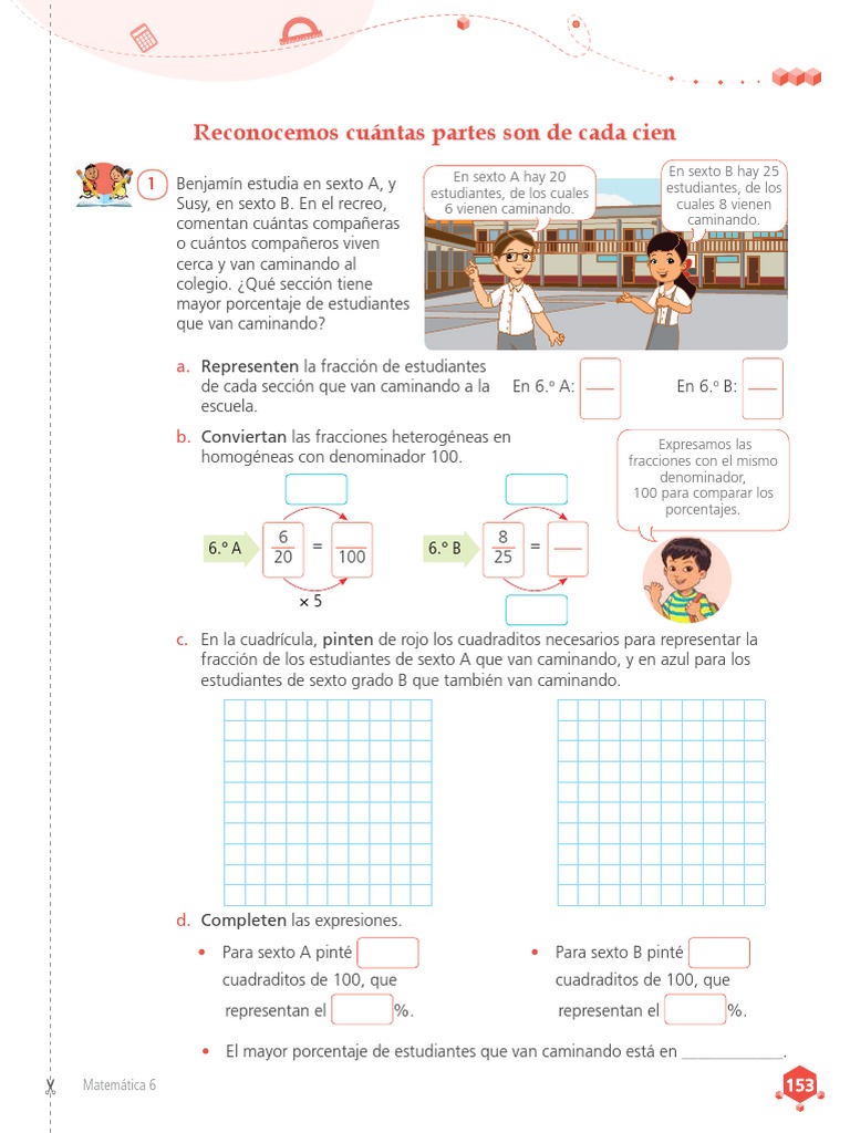 Porcentajes y Fracciones en Sexto Grado | PDF | Fracción (Matemáticas ...