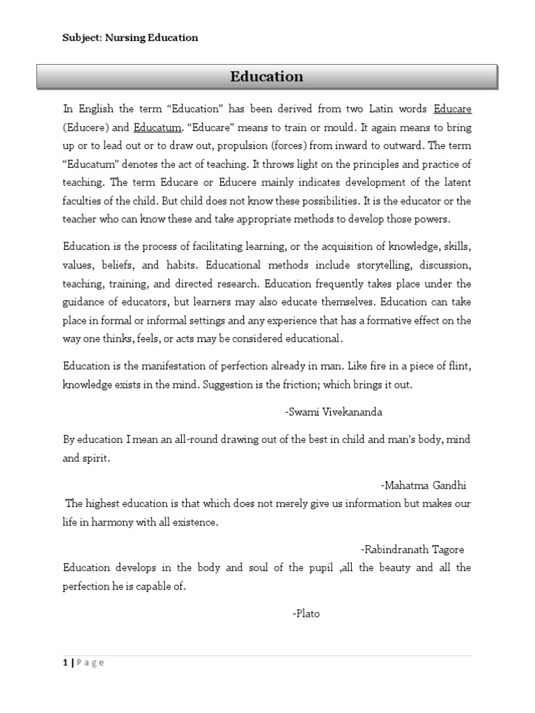 Class 1@ Education | PDF | Mind | Knowledge