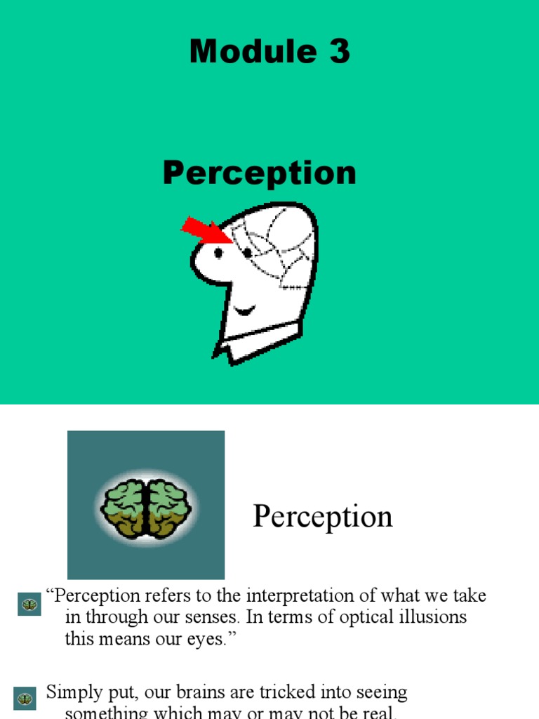 Module 3, Preception | PDF | Illusion | Perception