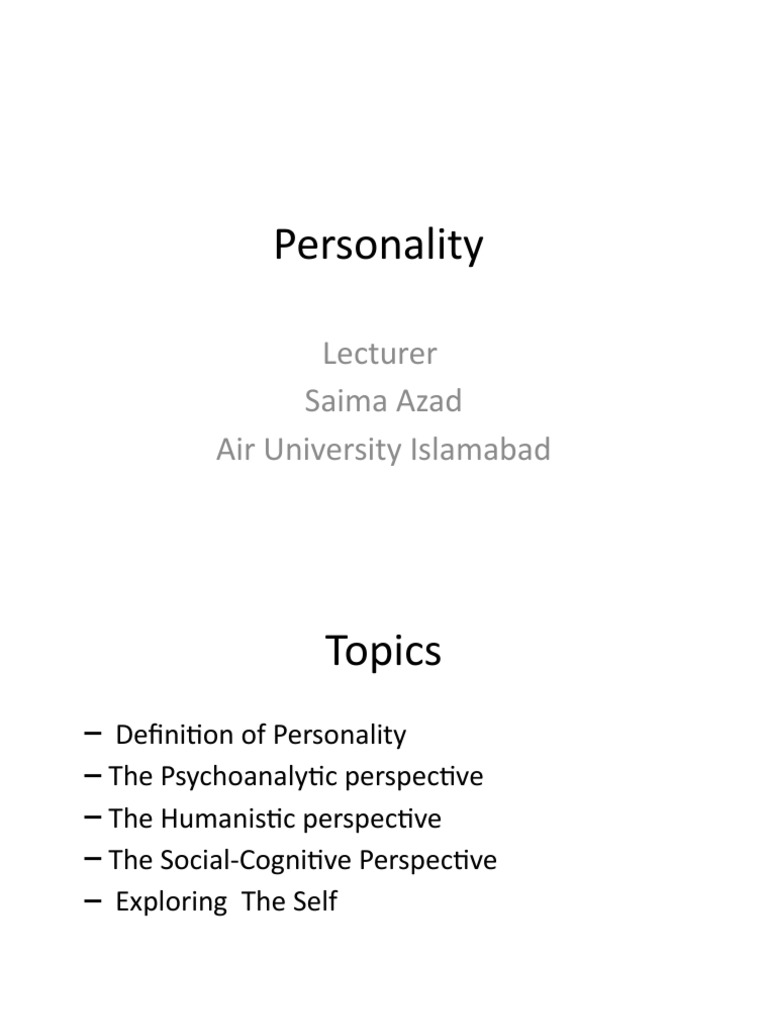 Personality: Lecturer Saima Azad Air University Islamabad | PDF | Id ...