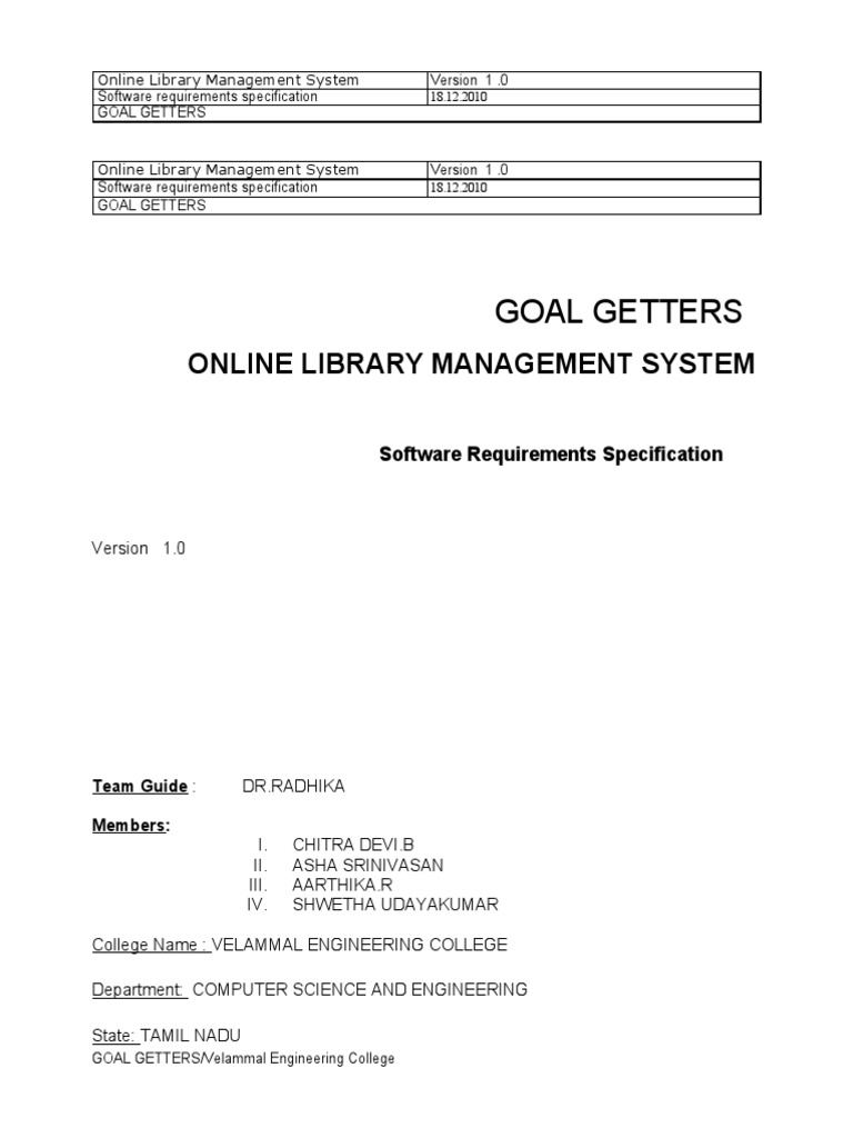 Online Library Management System SRS | PDF | World Wide Web | Internet ...
