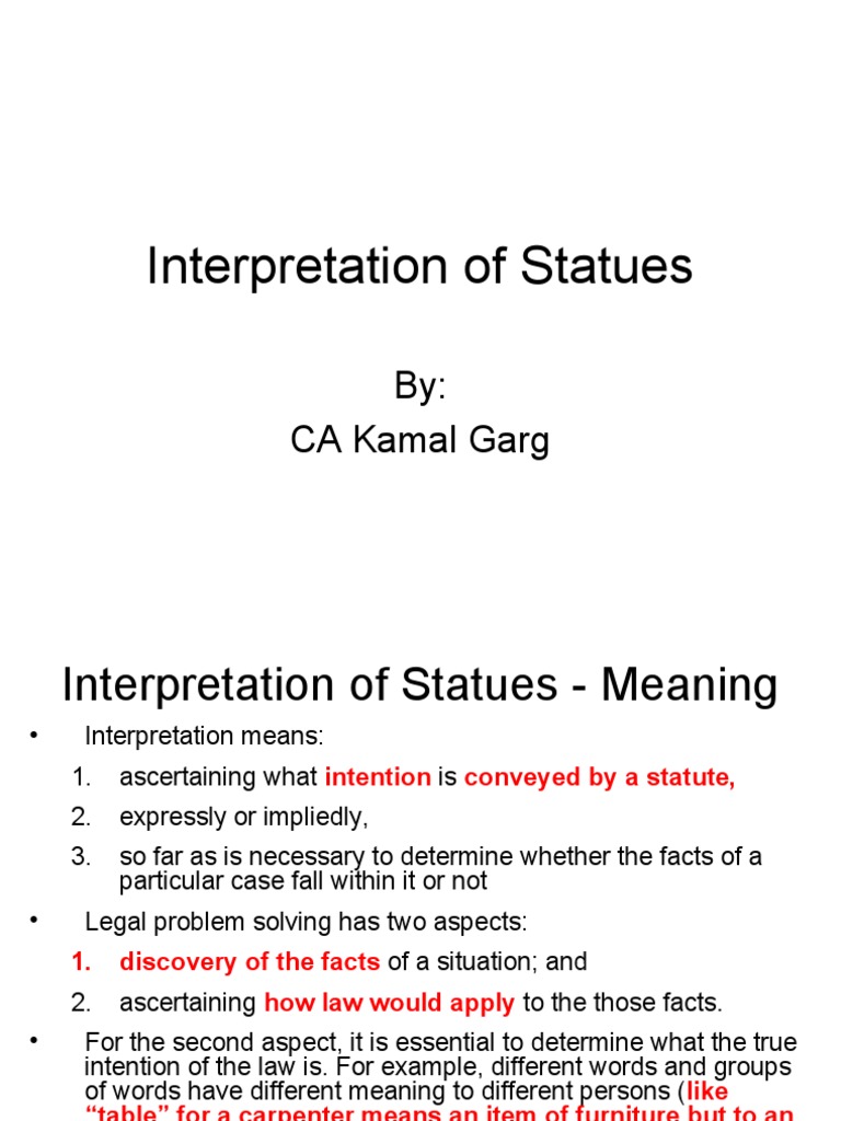Statutory Interpretation Principles | PDF | Statutory Interpretation ...