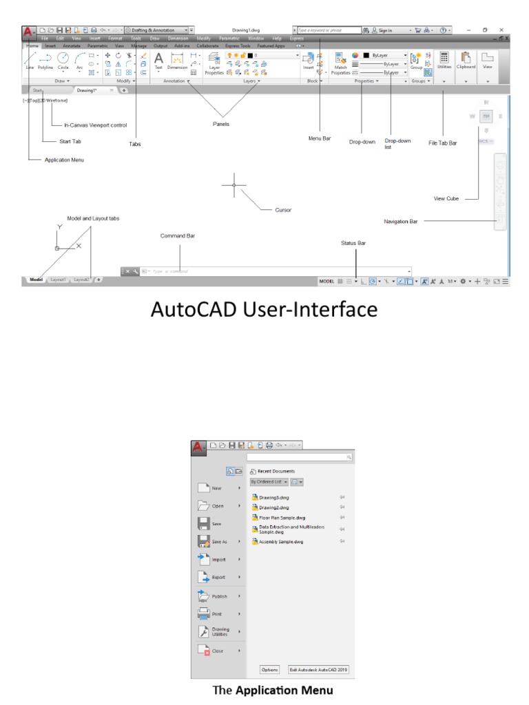 Autocad Class 1 Slides Pdf Cartesian Coordinate System Menu