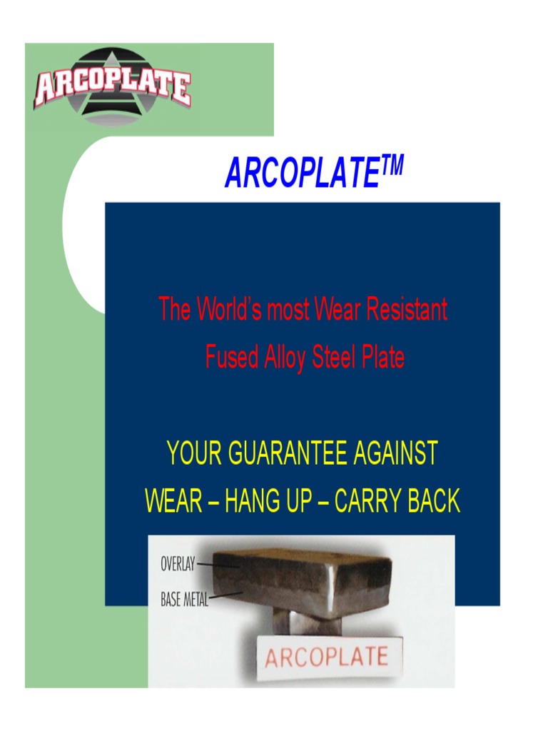 Arcoplate: Advanced Wear Resistant Steel | PDF | Wear | Welding