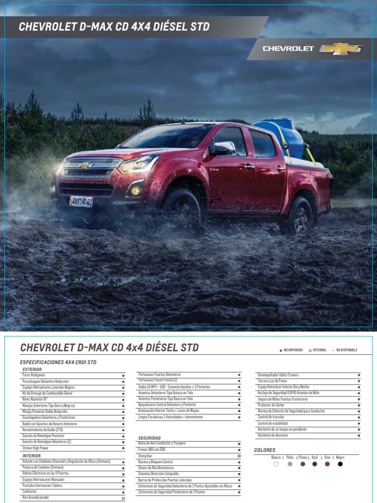 Hoja Tecnica Dmax CD 4x4 Diesel | PDF | Tracción en las cuatro ruedas | Eje