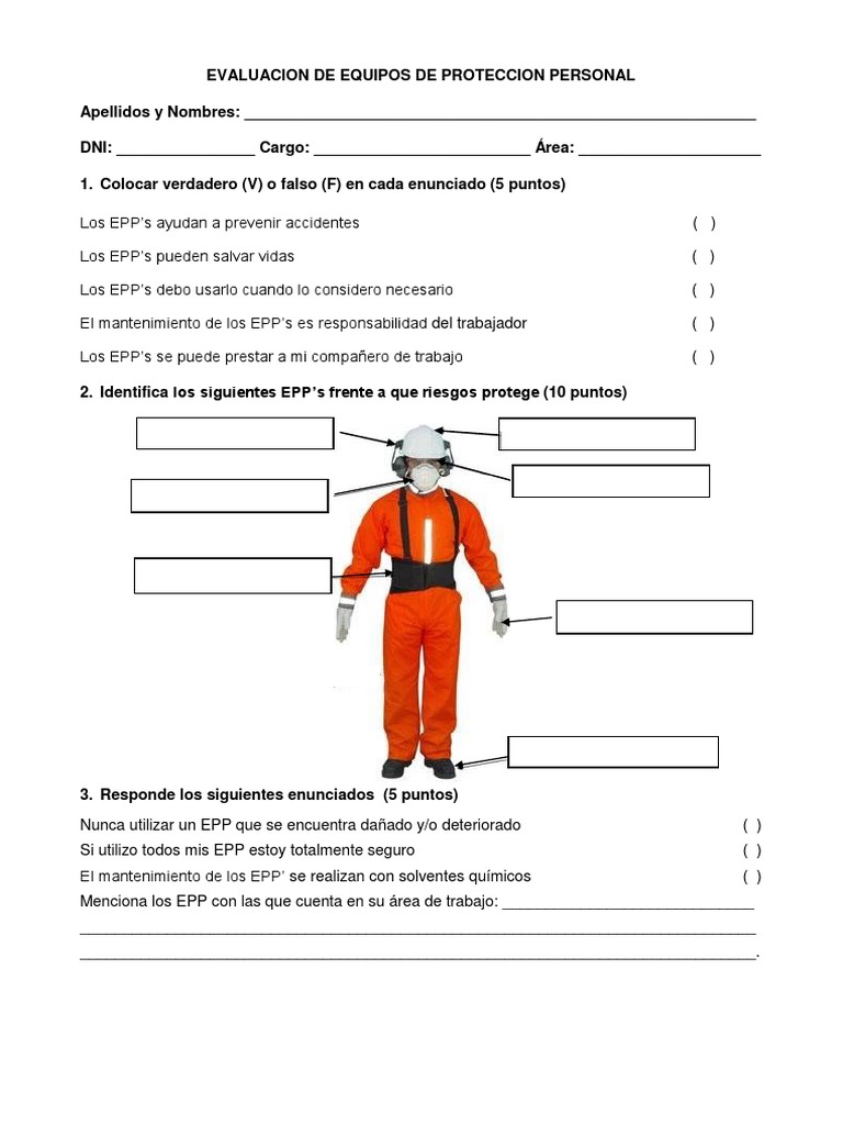 Evaluacion de EPP | PDF