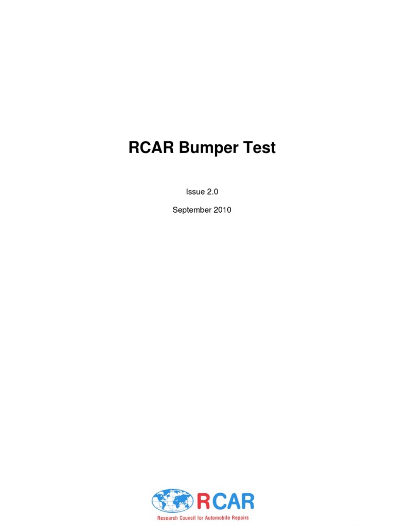 RCAR Bumper Test Procedure For Automobiles | PDF | Beam (Structure ...