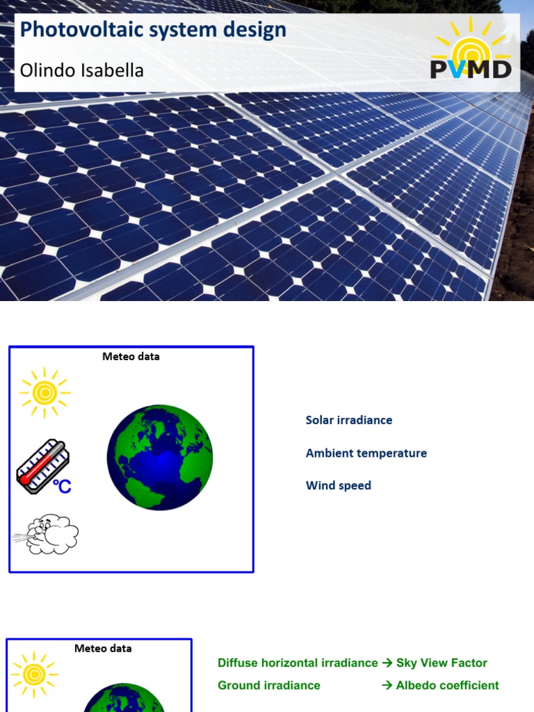 Photovoltaic System Design: Olindo Isabella | PDF