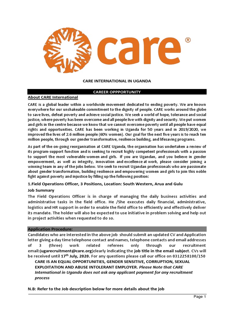 Field Operations Officer | PDF | Procurement | Inventory