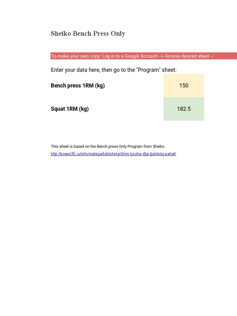 Sheiko Bench Press Only | Download Free PDF | Athletic Sports ...