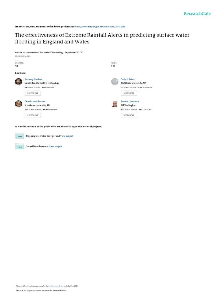 The Effectiveness of Extreme Rainfall Alerts | PDF | Weather ...