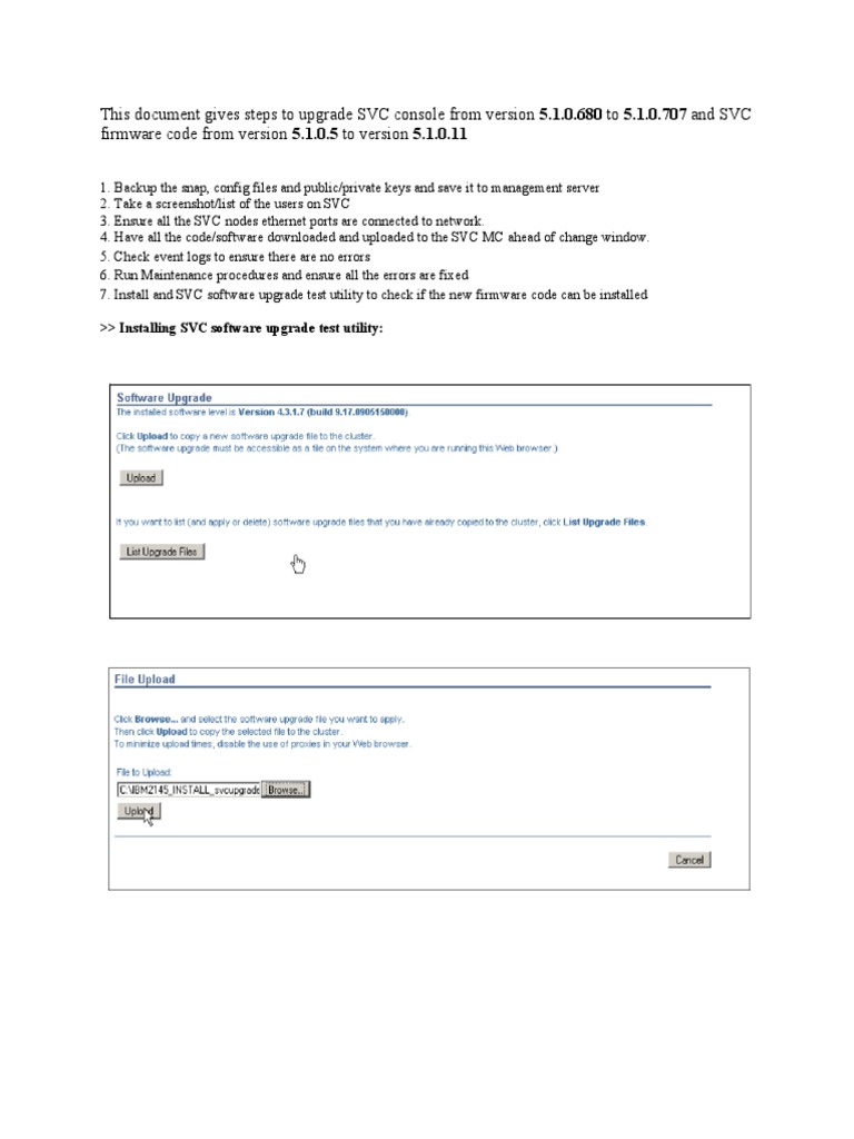 This Document Gives Steps To Upgrade SVC Console From Version 5.1.0.680 ...