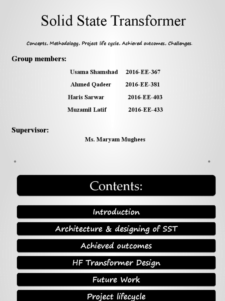Solid State Transformer: Group Members | Download Free PDF | Power Inverter | Transformer