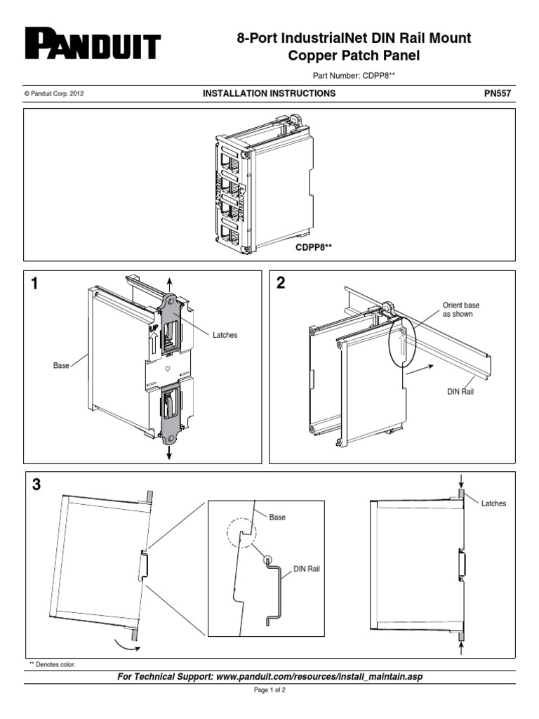 8-Port Industrialnet Din Rail Mount Copper Patch Panel: Installation ...