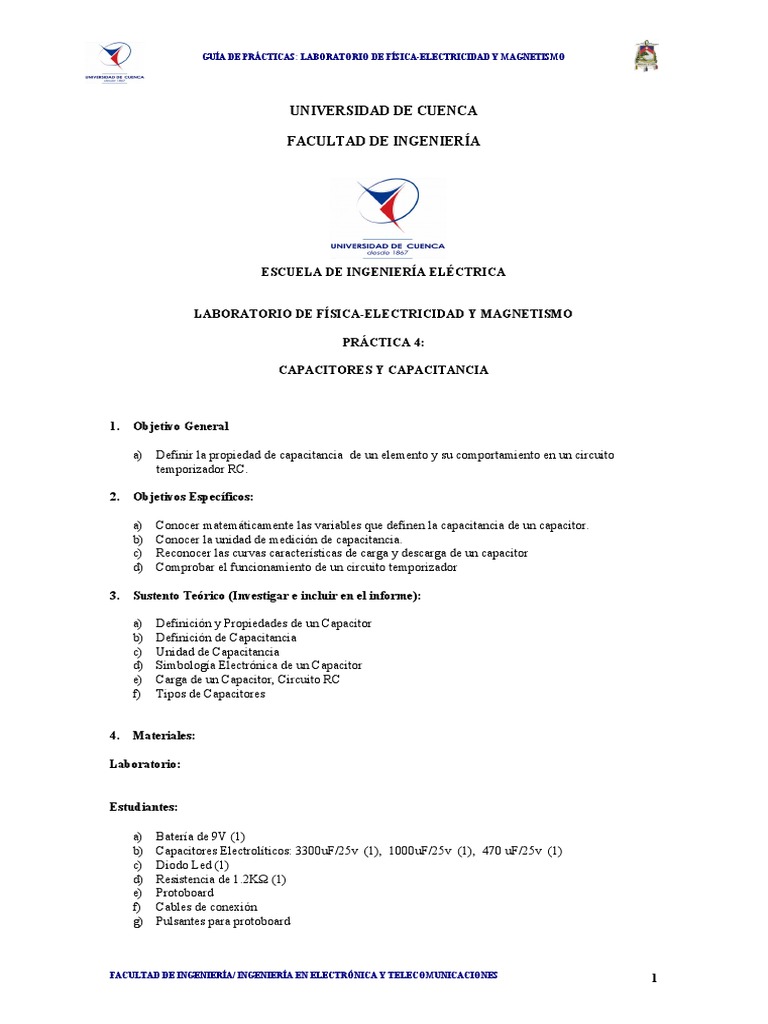 Guía práctica sobre capacitores: medición de capacitancia y análisis del comportamiento de carga ...