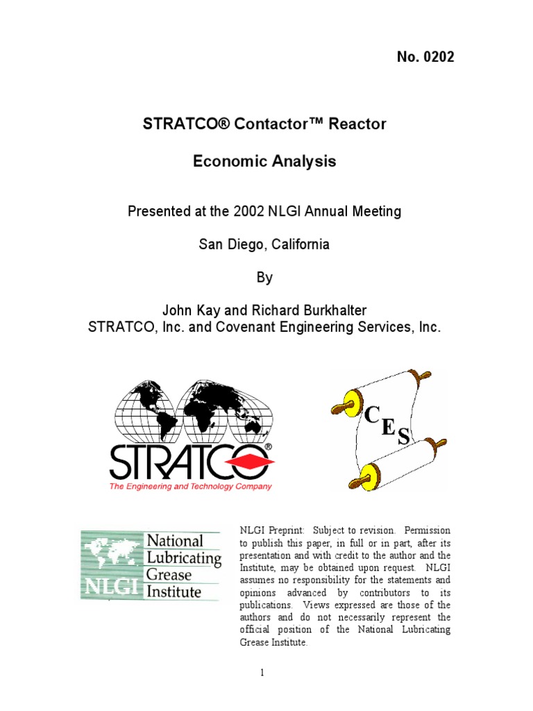STRATCO Contactor Economic Analysis1 | PDF | Chemical Reactor | Labour ...