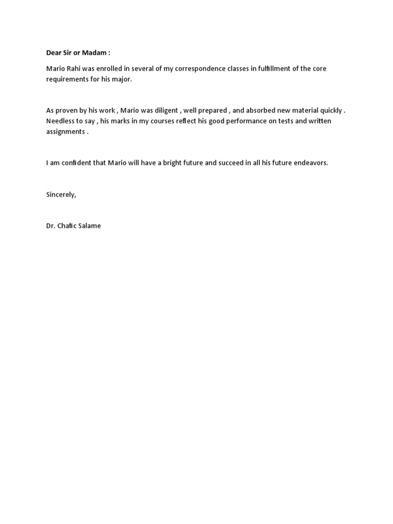 Dear Sir or Madam | PDF