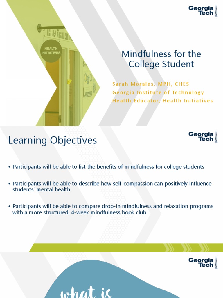 Mindfulness For The College Student | PDF | Mindfulness | Behavior Modification