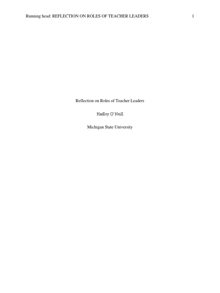 Teacher Leadership Reflection Insights | PDF | Mentorship | Teachers