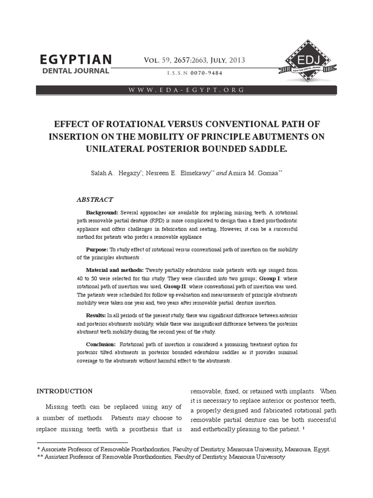 Rotational vs Conventional Denture Paths | PDF | Dental Implant ...