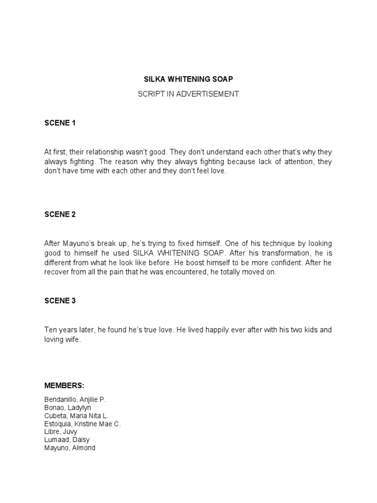 Script in Advertisement | PDF