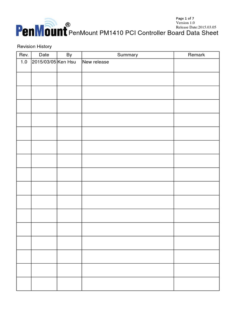 PM1410 PCI Controller Board Data Sheet V1.0 | PDF | Device Driver ...