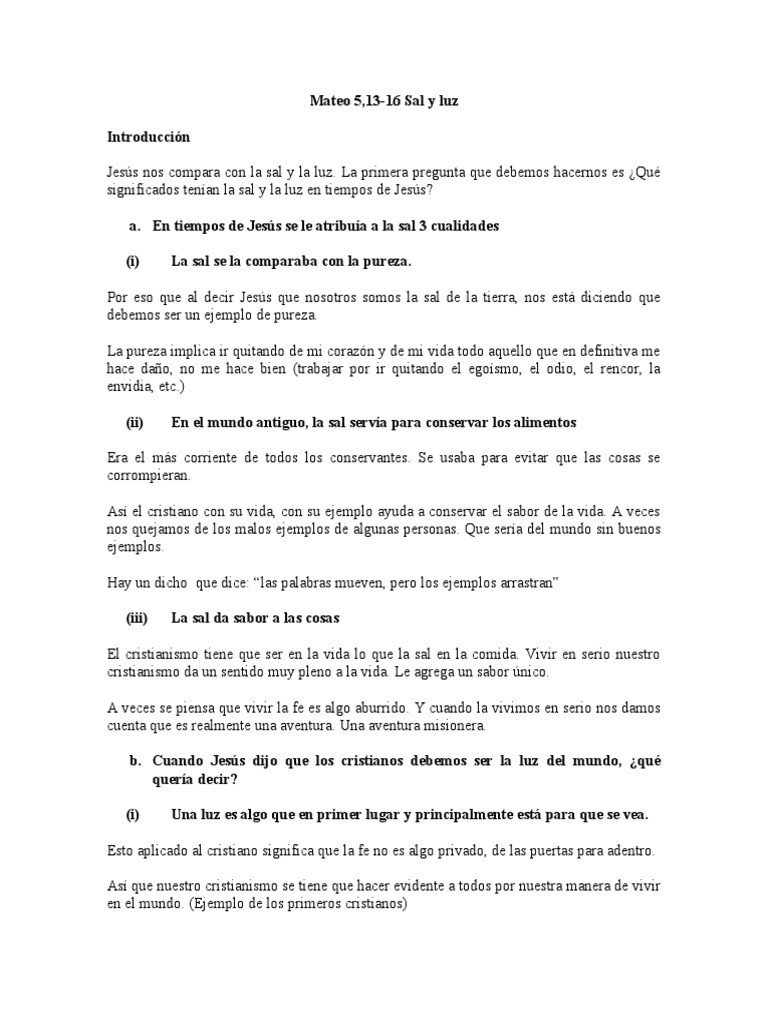 Mateo 5,13-16 | PDF