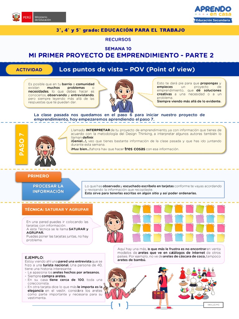 EPT - RECURSOS - 3°, 4° y 5° Mi primer proyecto de emprendimiento (PARTE2).pdf | PDF