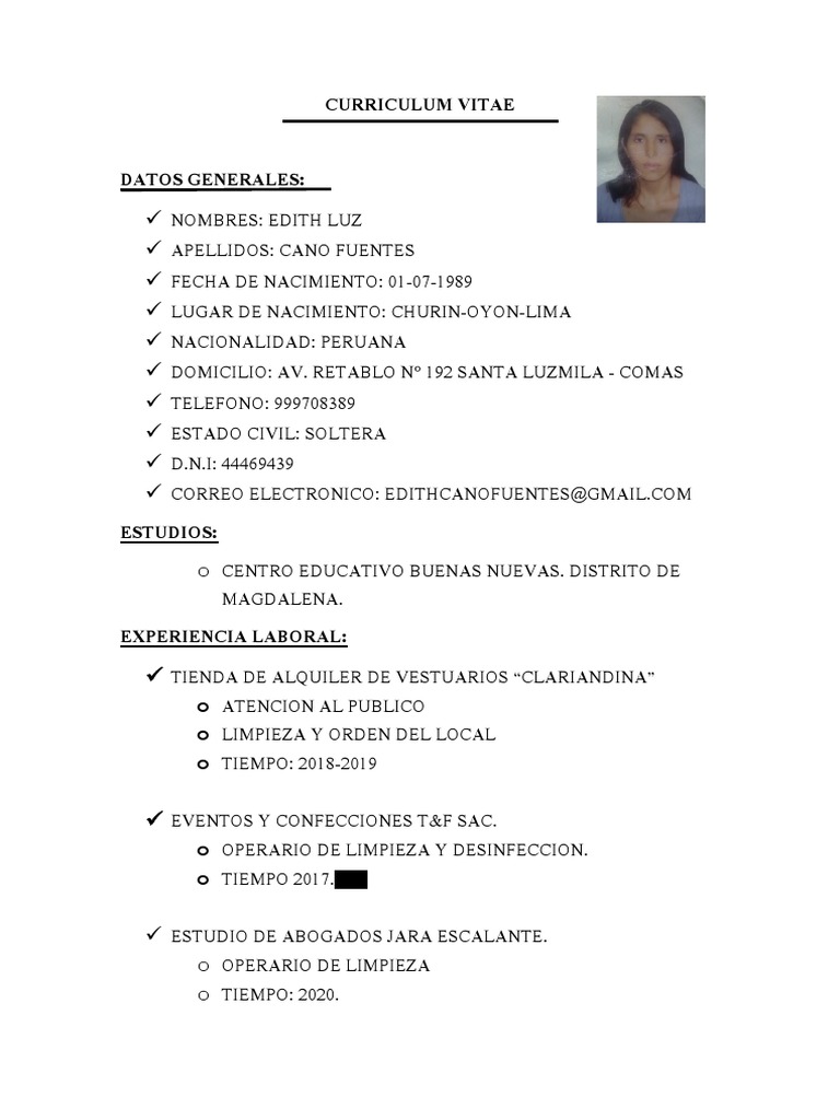 Curriculum Vitae Edith | PDF