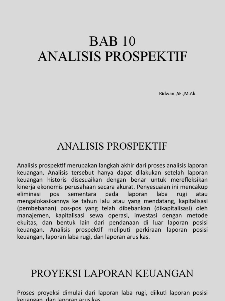 BAB 10 - Analisis Prospektif | PDF