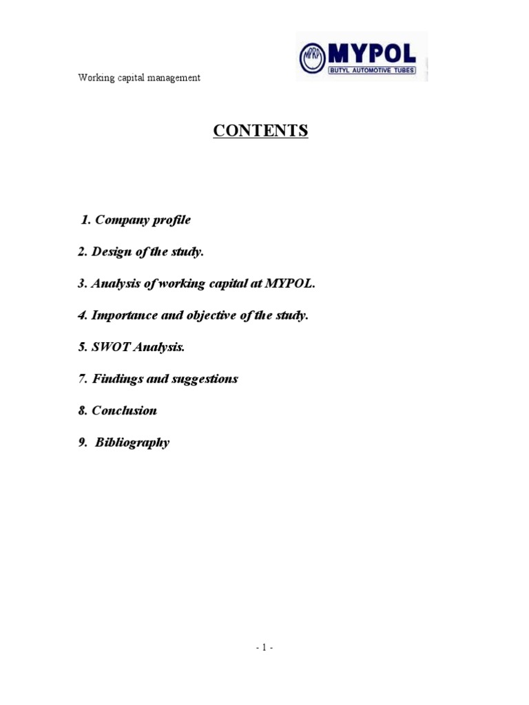MYPOL | PDF | Working Capital | Inventory