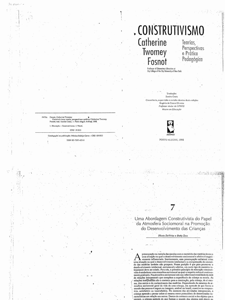 DEVRIES Rheta ZAN Betty. Uma Abordagem Construtivista PDF | PDF ...