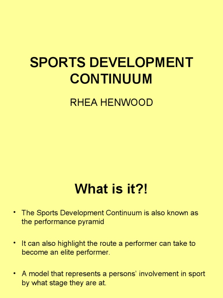 Sports Development Continuum Explained | PDF