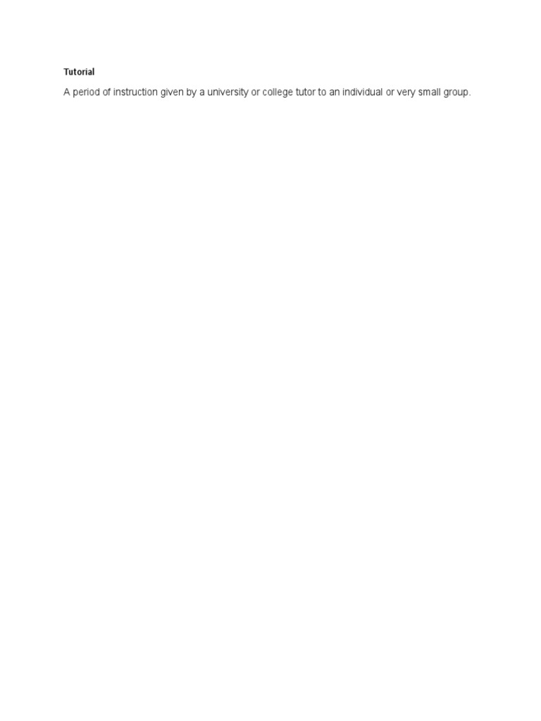 Understanding University Tutorials | PDF