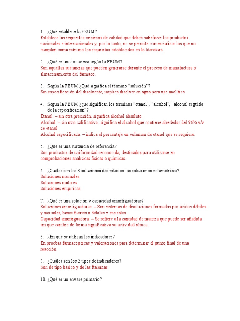Qué Establece La FEUM | PDF | Medicamentos con receta | Etanol
